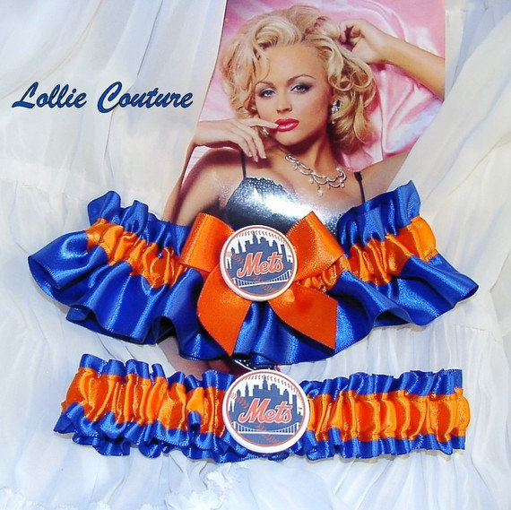 Ny Mets Garter Set - Bridal, Wedding, Sports Fan, Ny Teams on Luulla